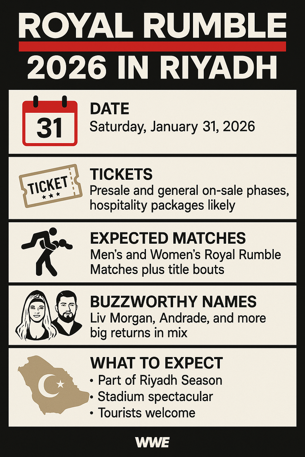 WWE Royal Rumble Tickets 2026 In Riyadh — Fixtures And Venue